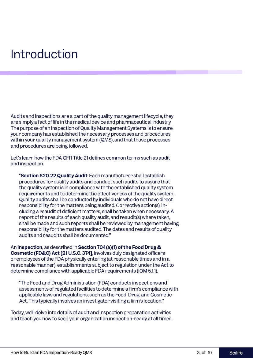 How to Build an FDA Inspection-Ready QMS - Handbook