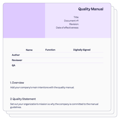 Quality Manual Template | Scilife