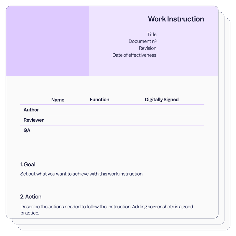 Work Instructions Template | Scilife